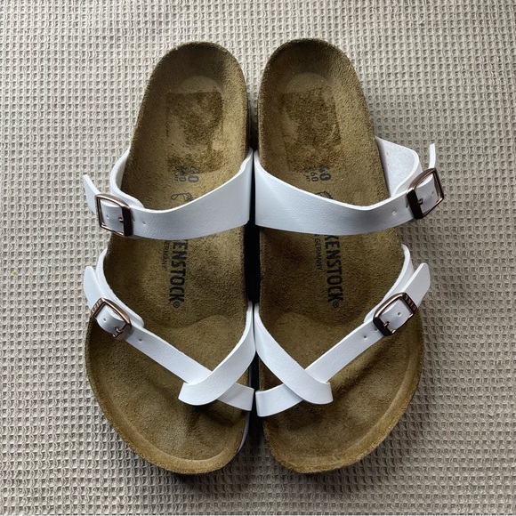 Birkenstock | Shoes | Birkenstock Mayari Birko Flor White Women Sandals ...